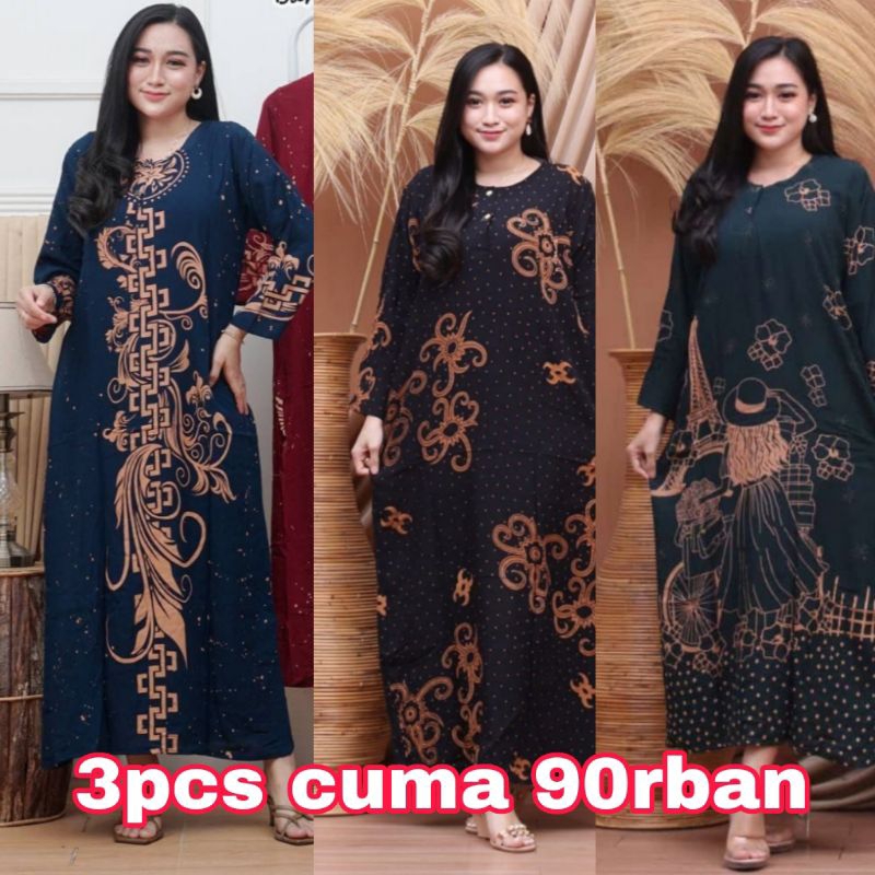 Jual daster lengan panjang batik 3pcs cuma 90rban ld110cm pb125cm motif ...