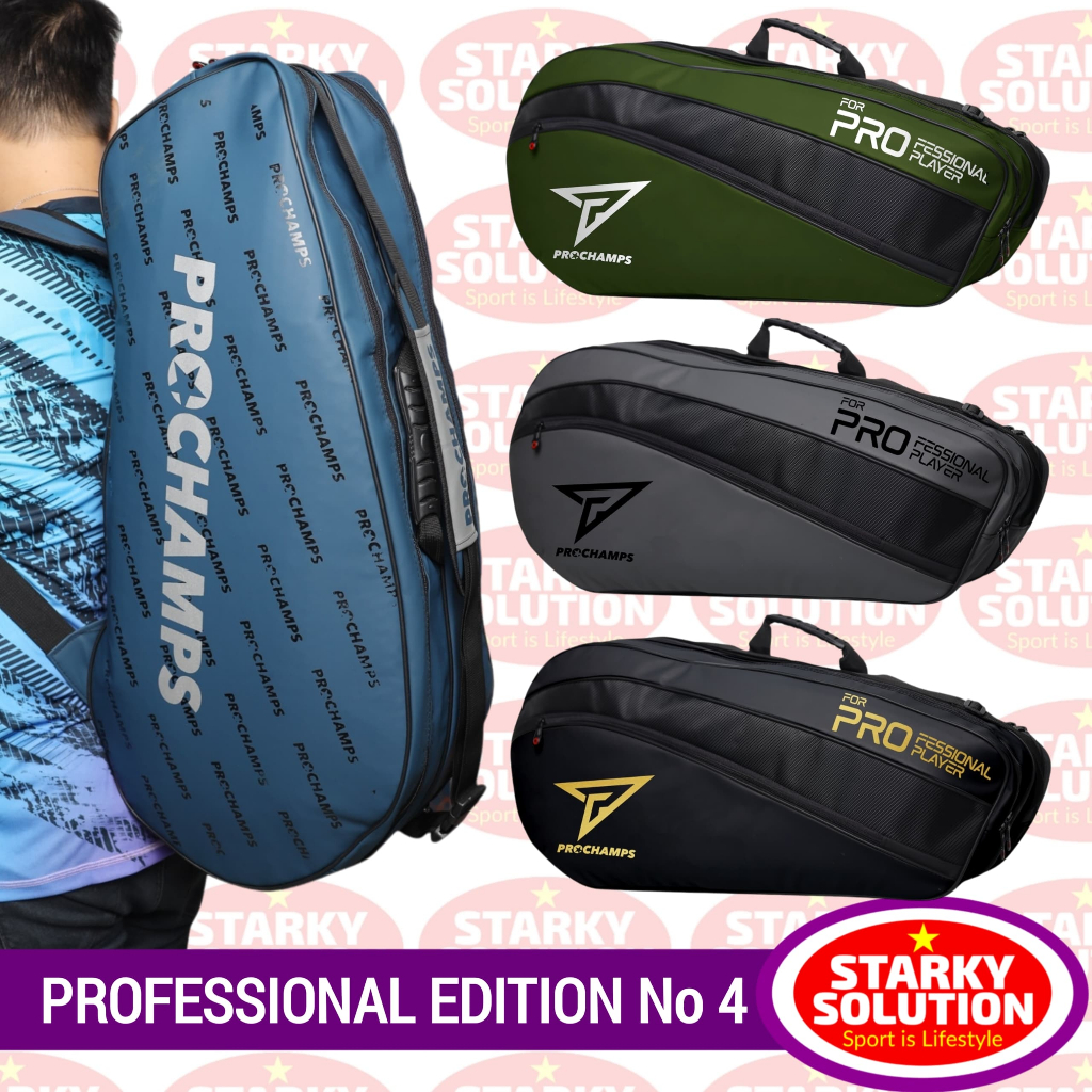 Jual Tas Raket PROCHAMPS PROFESSIONAL EDITION No 4 Badminton Tenis ...
