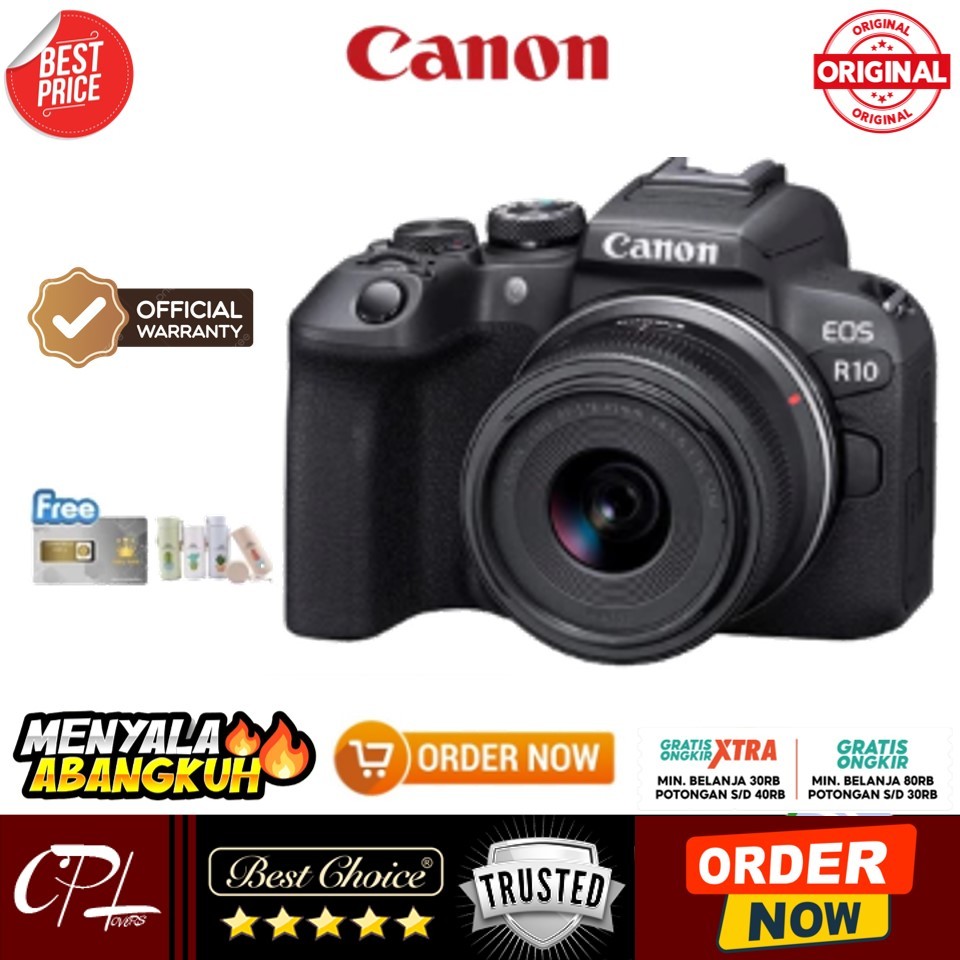 Jual Canon EOS R10 Kit RF-S 18-45mm F/4.5-6.3 IS STM Lens Mirrorless ...