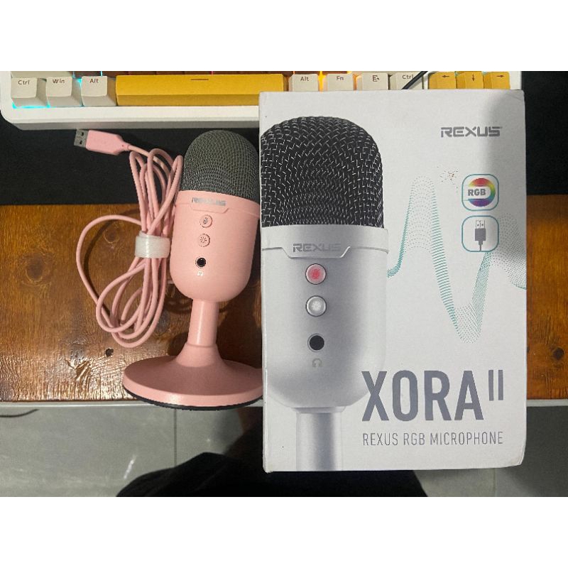 Jual Rexus XORA II / 2 Microphone Condenser RGB Light Effect - Pink ...