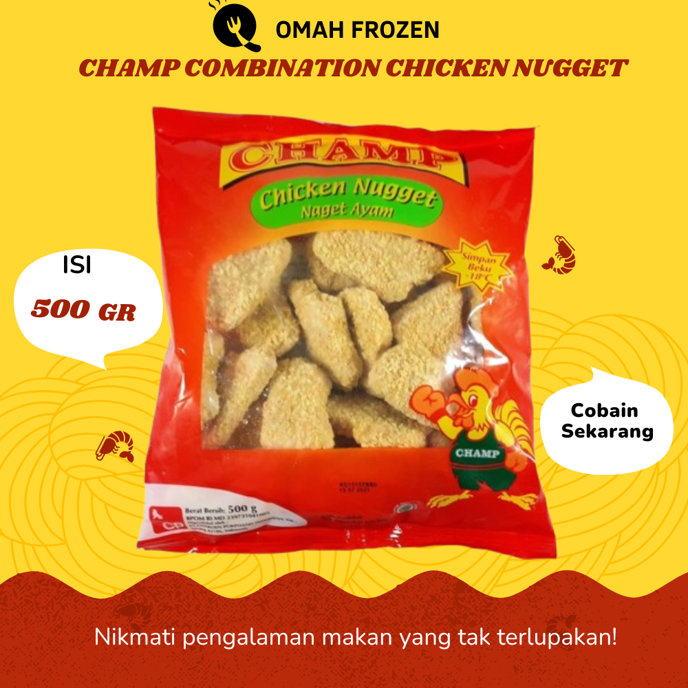 Jual CHAMP COMBINATION CHICKEN NUGGET NAGET AYAM KOMBINASI 500 GR ...