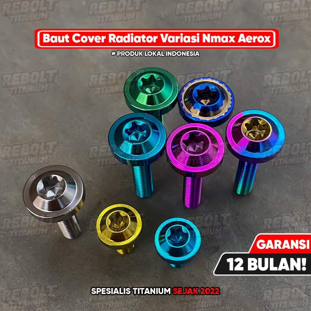 Jual Baut Cover Radiator Variasi Nmax Aerox Titanium Grade 5 REBOLT ...