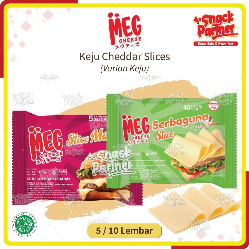 Jual MEG CHEESE SLICES 5 / 10 Lembar | 80 / 150 GR - Keju Cheddar ...