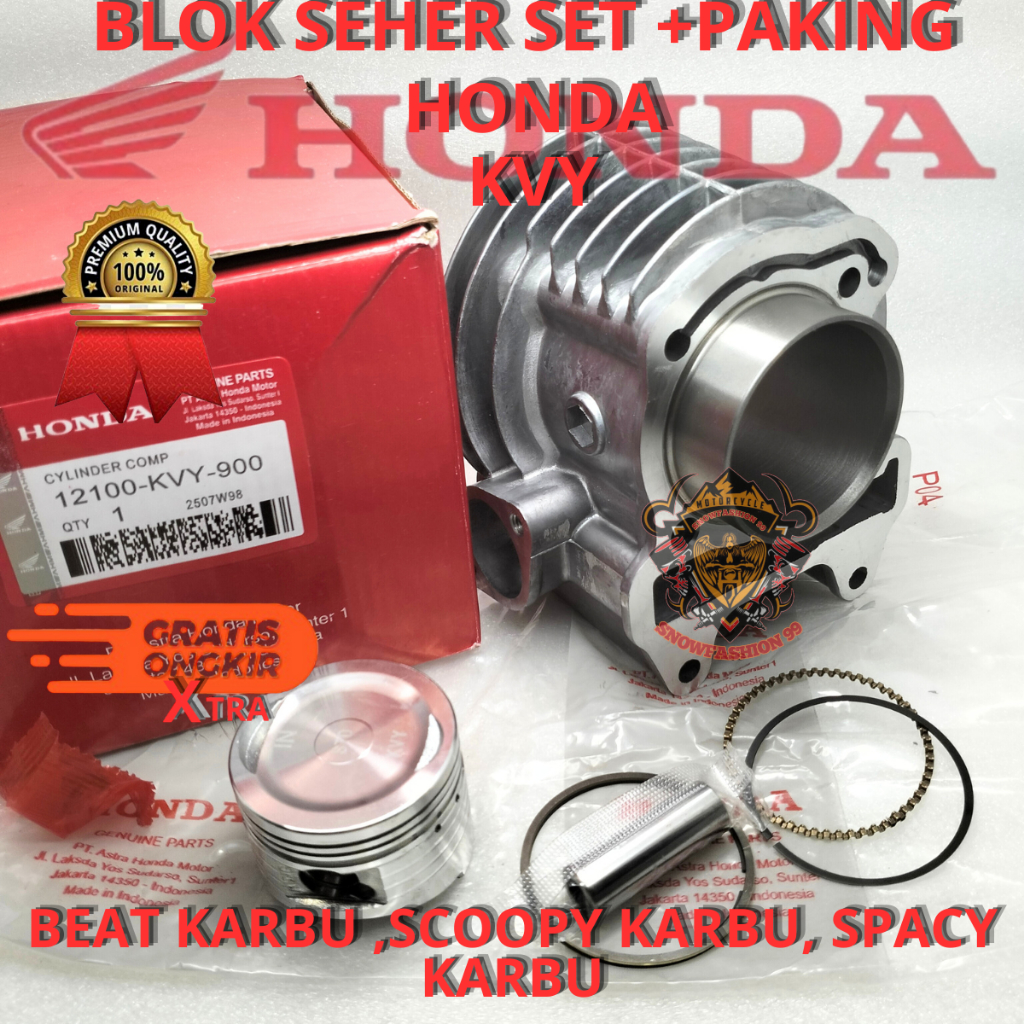 Jual BLOK SEHER BEAT KARBU KVY BLOK PISTON KIT HONDA SCOOPY KARBU ,SPACY KARBU ,BEAT KARBU ...