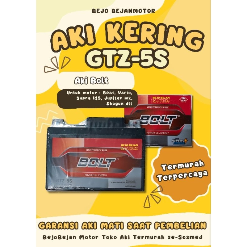 Jual Aki Accu Kering Gel GTZ-5S 12v 5Ah Untuk Motor Honda Beat, Vario ...