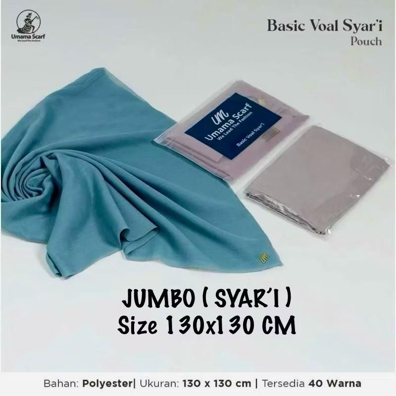 Jual HIJAB SYAR’I JUMBO VOAL SEGI EMPAT SCARF UMAMA BASIC POUCH METAL LOGO LASER CUT 130x130 ...