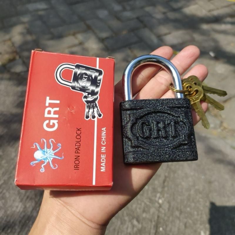 Jual Gembok Pintu Pagar Rumah GRT 30/50/75mm Gembok Hitam Model Globe ...