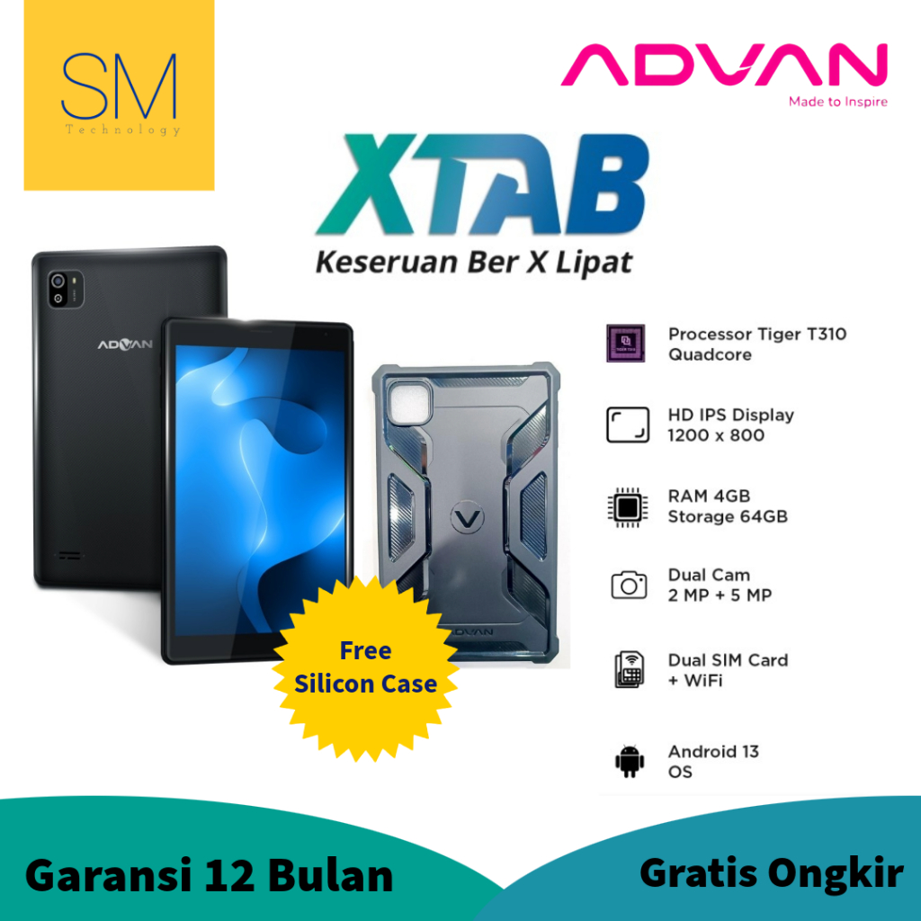 Jual ADVAN XTAB 4/64 GB 8 Inci Quadcore T310 Tablet Android 13 | Shopee ...