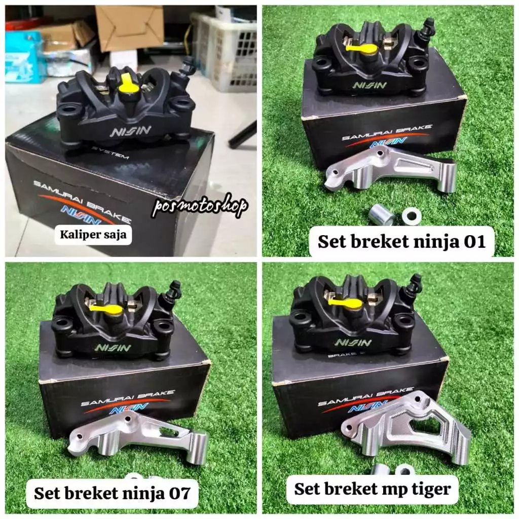 Jual KALIPER TWIN AFRICA 4 PISTON KALIPER NISSIN 4P TWIN AFRICAN SET BREKET CNC PNP NINJA R RR ...