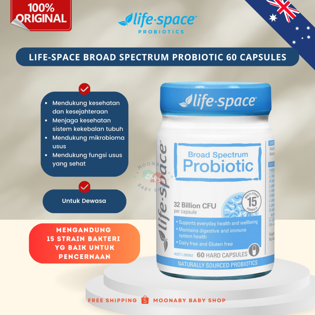 Jual Exp 05/2026 Life Space Broad Spectrum Probiotic Dewasa 60 Capsules ...