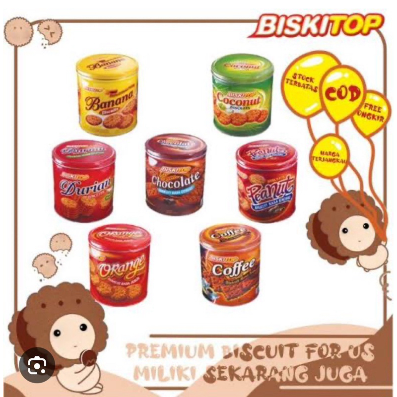Jual BISKITOP biskuit 350gr kaleng aneka rasa | Shopee Indonesia