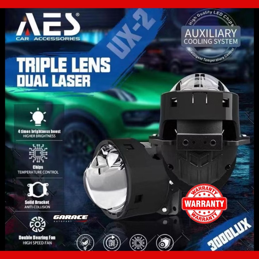 Jual BI-LED AES DOUBLE LASER UX-2 70W - 3 INCH | Shopee Indonesia