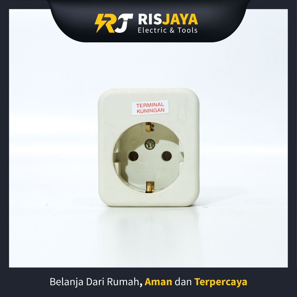 Jual Stop Kontak Arde Uticon Colokan Terminal Kuning 1 - 6 Lubang ...