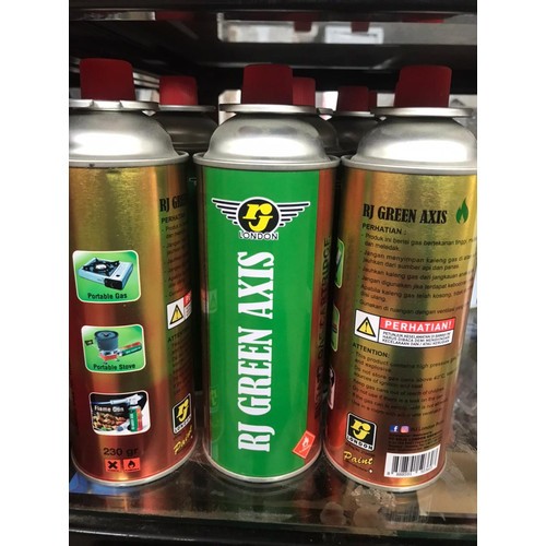 Jual RJ Green Axis Butane Gas 230gram / Gas Portable Kompor Mini (Ory ...