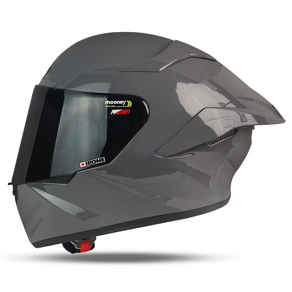 Jual Helm Mla Crypton Full Face Terbaru Solid Grey Glosy Kaca Visor ...