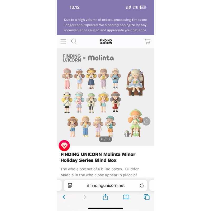 Jual [SELECTED] FINDING UNICORN Molinta Minor Holiday Series Blind Box ...