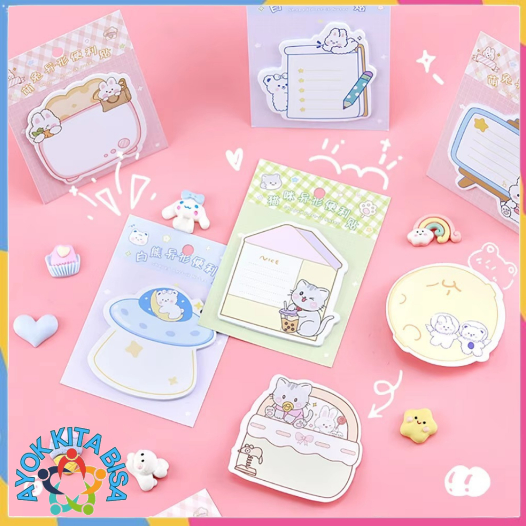 Jual AKB Sticky Note Karakter Kartun Lucu Isi 20 Lembar Tempelan Kertas ...