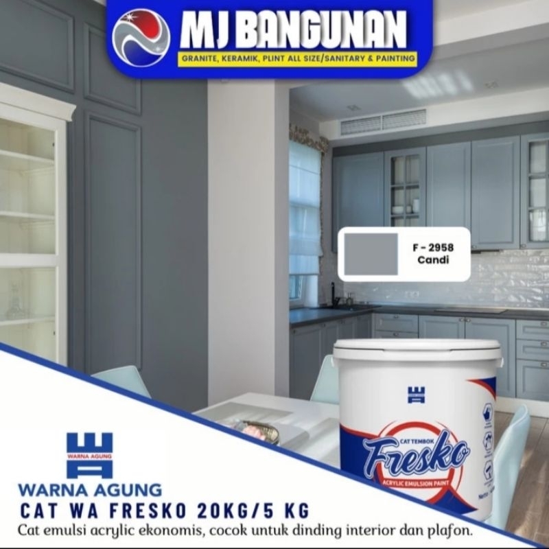 Jual Fresko cat dinding dan plafon tembok dalam rumah ukuran 20kg warna ...