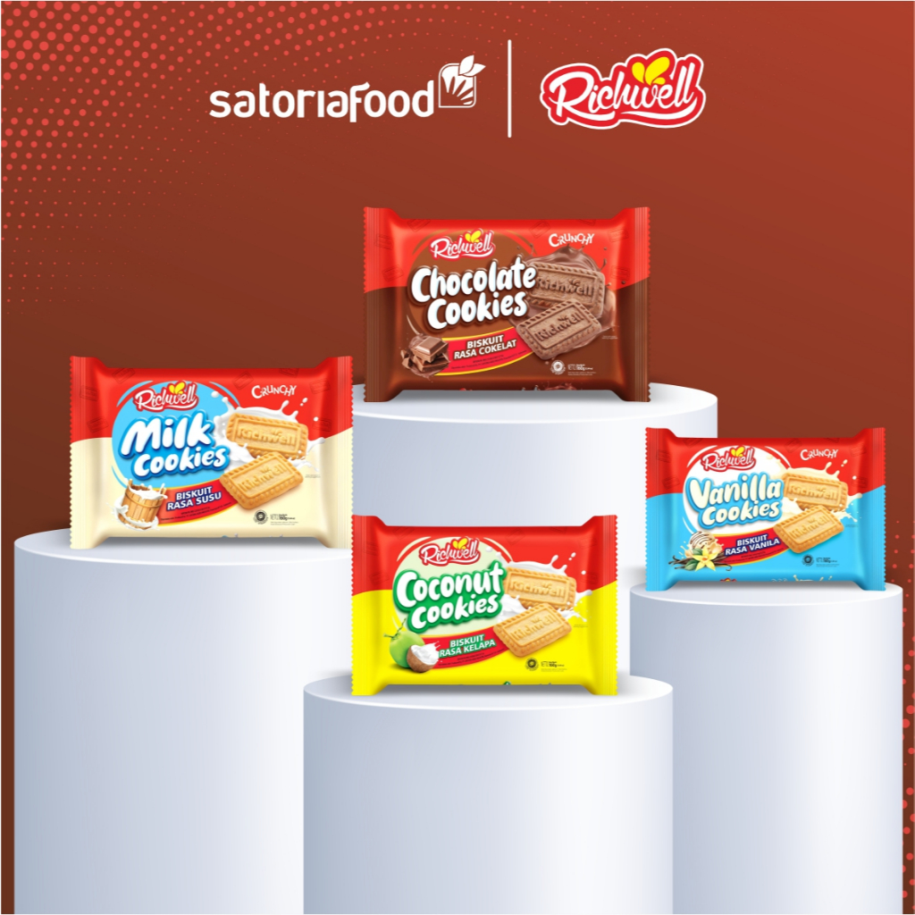Jual Richwell Cookies Chocolate 160g | Cemilan Snack Biskuit Kukis ...