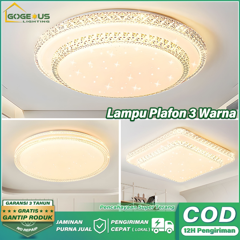Jual COD Lampu Plafon Minimalis Modern LED Bulat 36Watt Ruang Tamu ...
