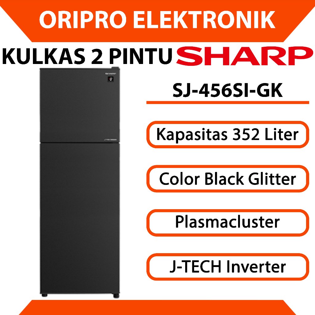 Jual Kulkas 2 Pintu 352 Liter Sharp J-Tech Inverter SJ-456SI-GK ...