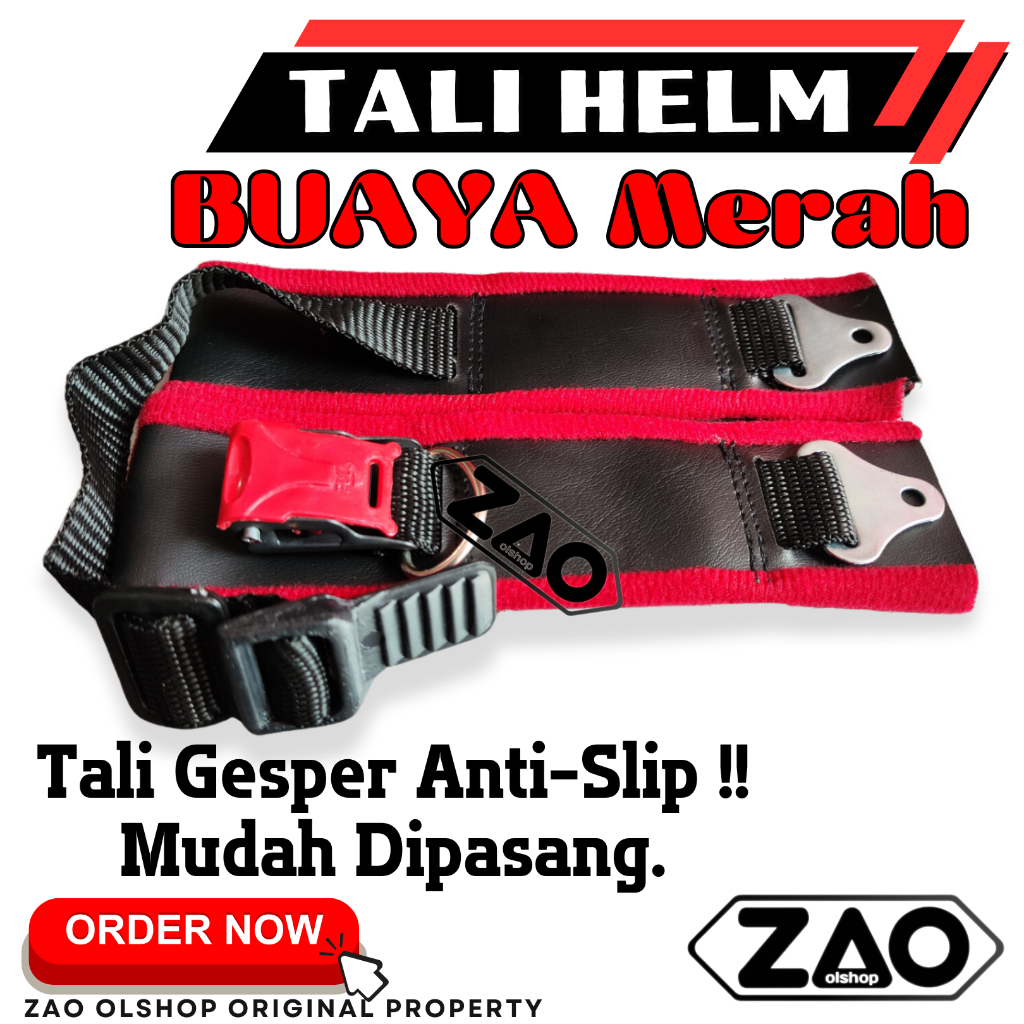 Jual Tali HELM buaya / BUAYA/ tali helm gesper half face dan full face ...