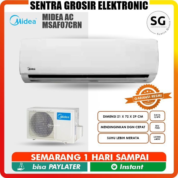 Jual Ac Midea 3/4 Pk AC Midea Msaf-07crn2 - Low Watt 640 W | Shopee ...
