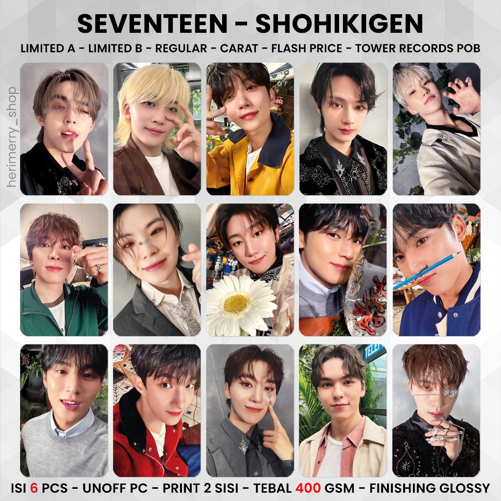 Jual (ISI 6 PCS) Photocard SEVENTEEN SHOHIKIGEN - PC Premium 2 Sisi Kartu Kpop Merch Unofficial ...