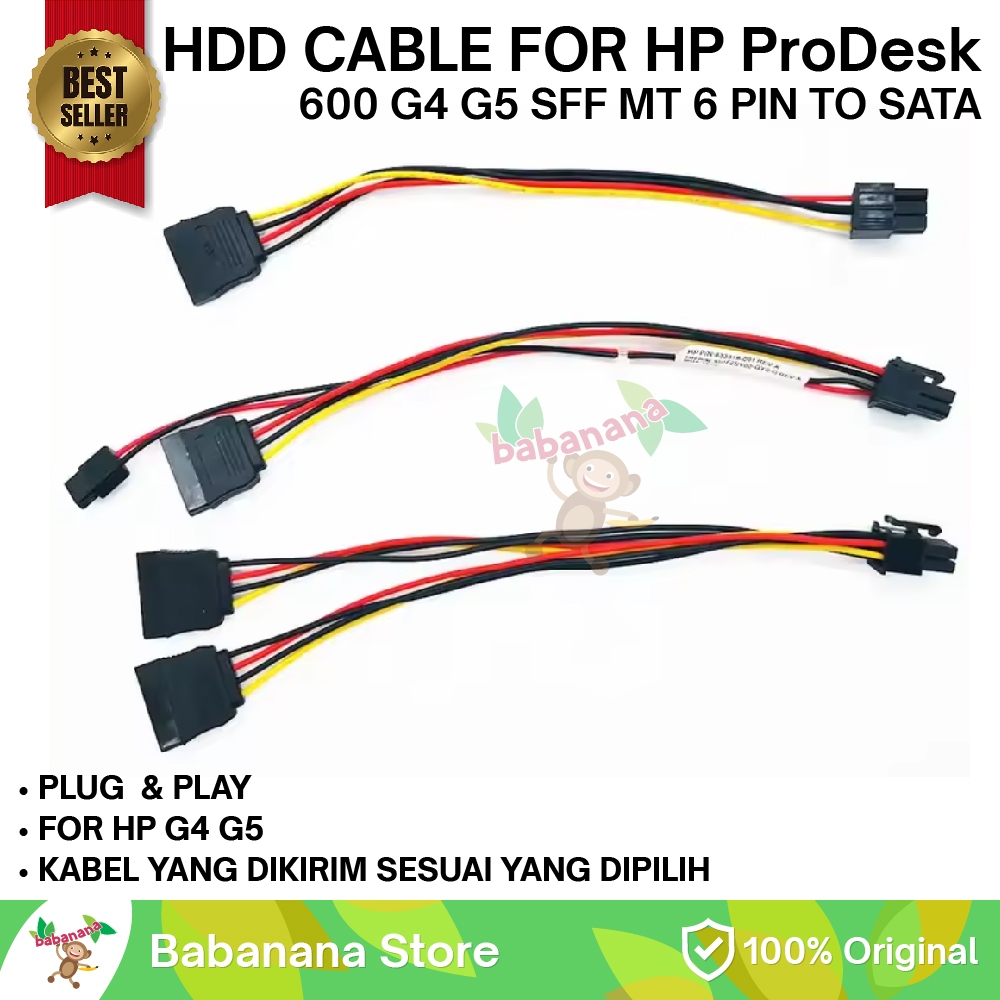Jual Kabel HDD Cable For HP ProDesk 600 G4 G5 SFF MT Desktop 6 Pin to ...