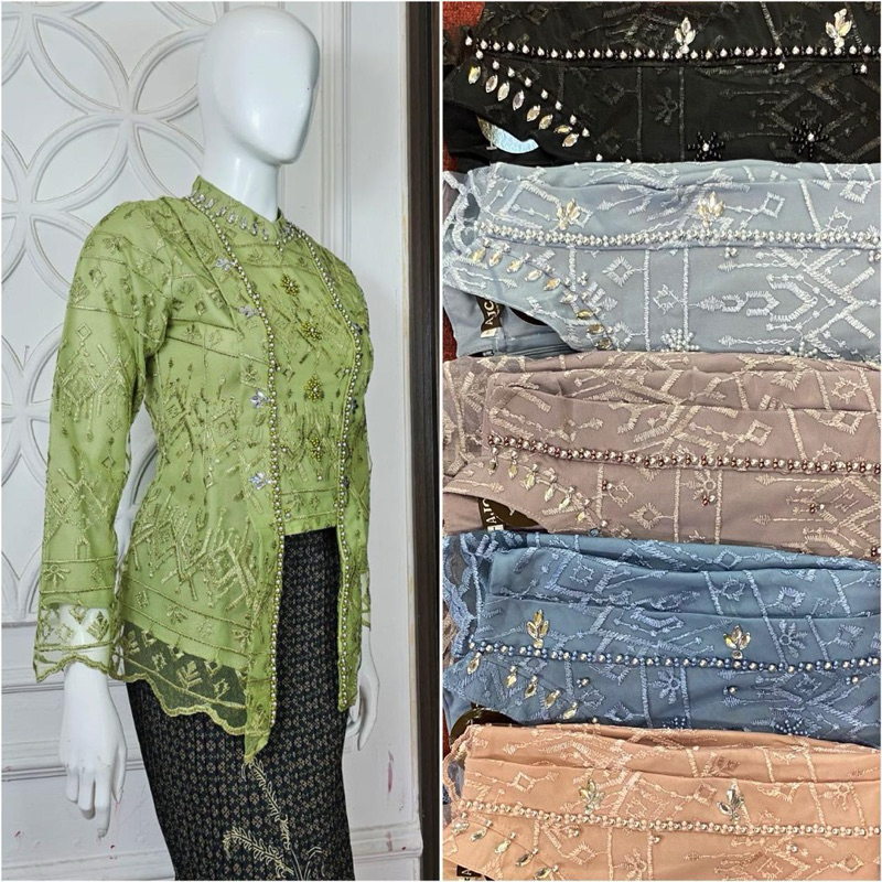 Jual Kebaya kutu baru modern pendek, kebaya wisuda kondangan wanita, kebaya leher sanghai jilbab ...
