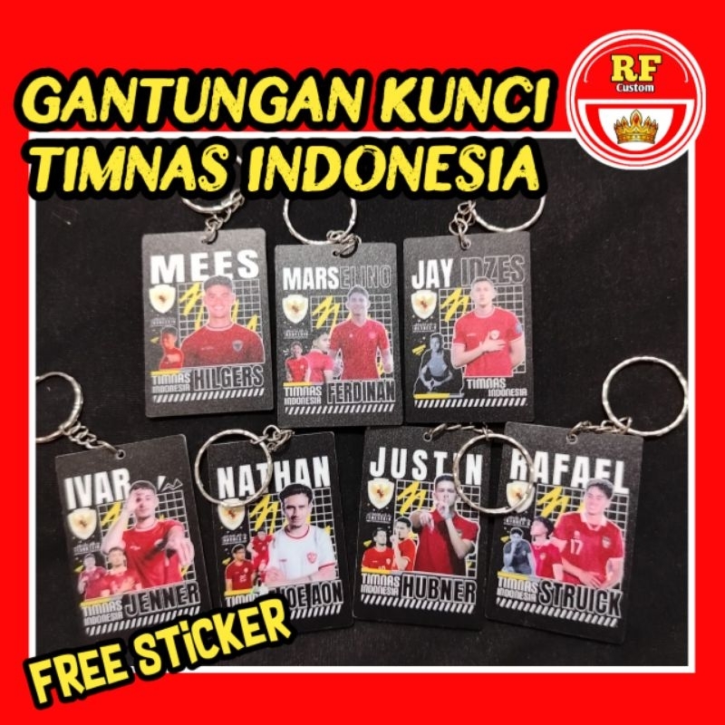 Jual (free sticker)GANTUNGAN KUNCI AKRILIK 2 SISI TIMNAS INDONESIA ...