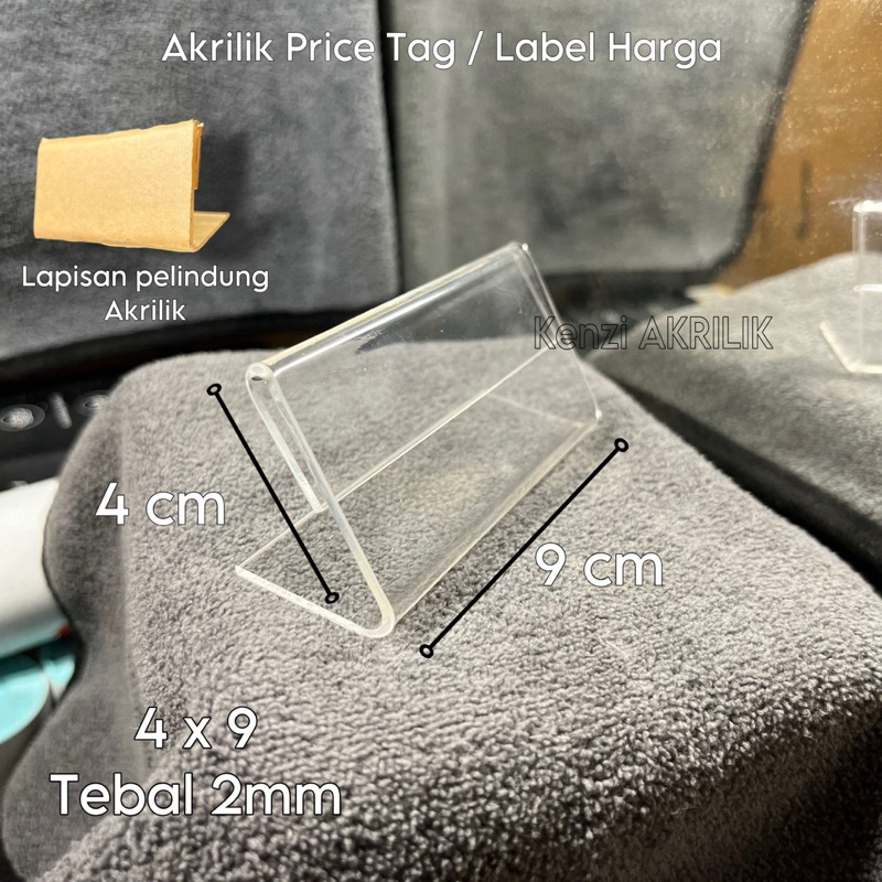 Jual Akrilik Bening Price Tag / Label Hara / Label Nama Ukuran 4 x 9 ...