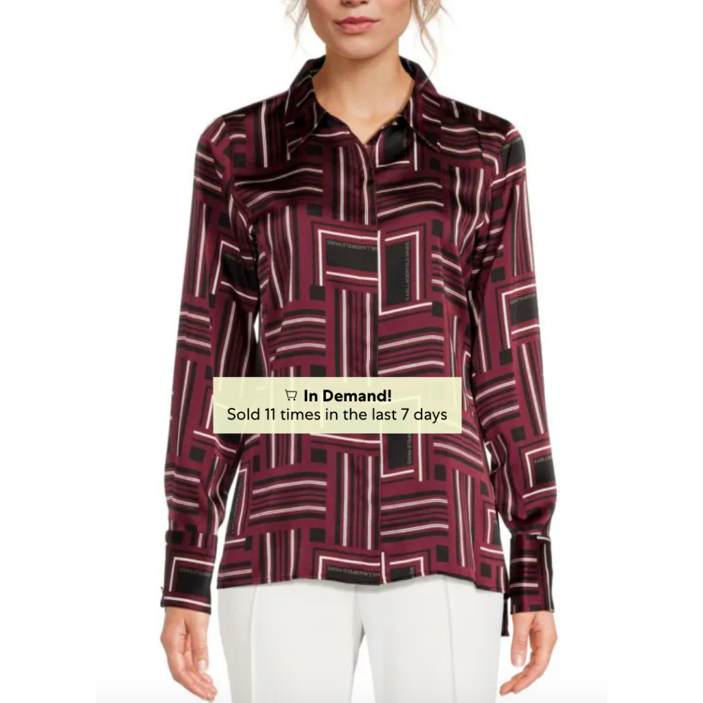 Jual PO Karl Lagerfeld Paris Print Satin Shirt - Bisa Request Produk ...