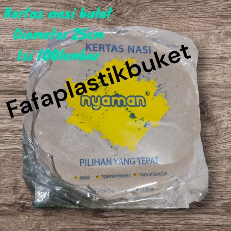 Jual kertas nasi bulat diameter 25cm (isi 100 & 150 lembar) | Shopee ...
