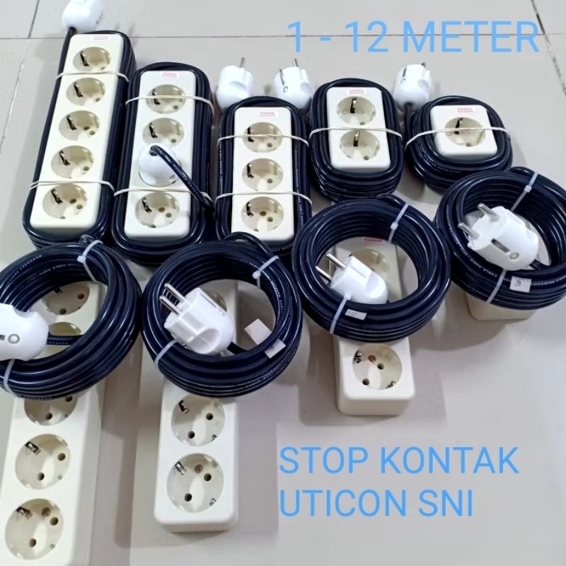 Jual STOP KONTAK KABEL MEREK UTICON SNI TERMINAL KUNINGAN 1, 2 , 3 ,4 ...