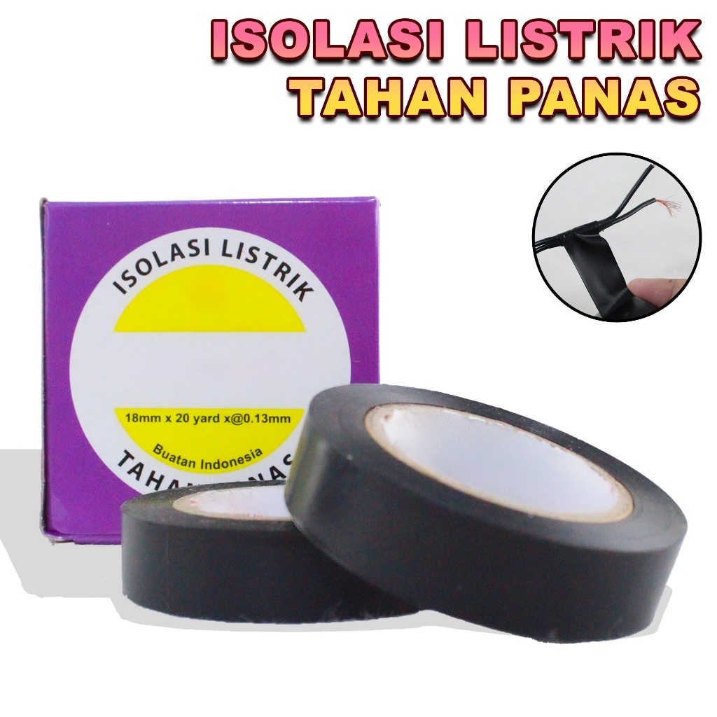 Jual Isolasi Listrik PVC Hitam Tahan Panas Isolasi Instalasi Listrik ...