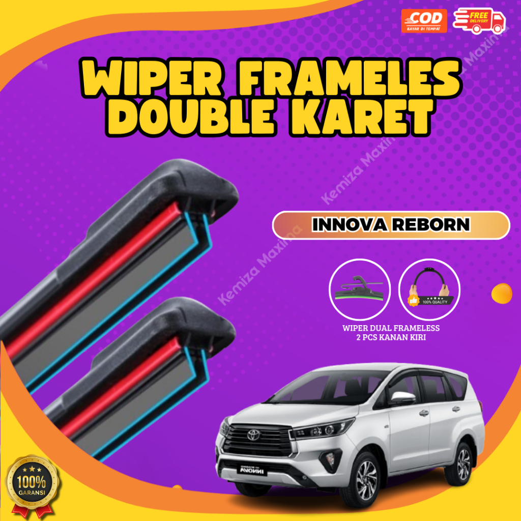 Jual Wiper Mobil Double Karet Double Karet Frameless Sepasang Premium - INNOVA REBORN (26-16 ...