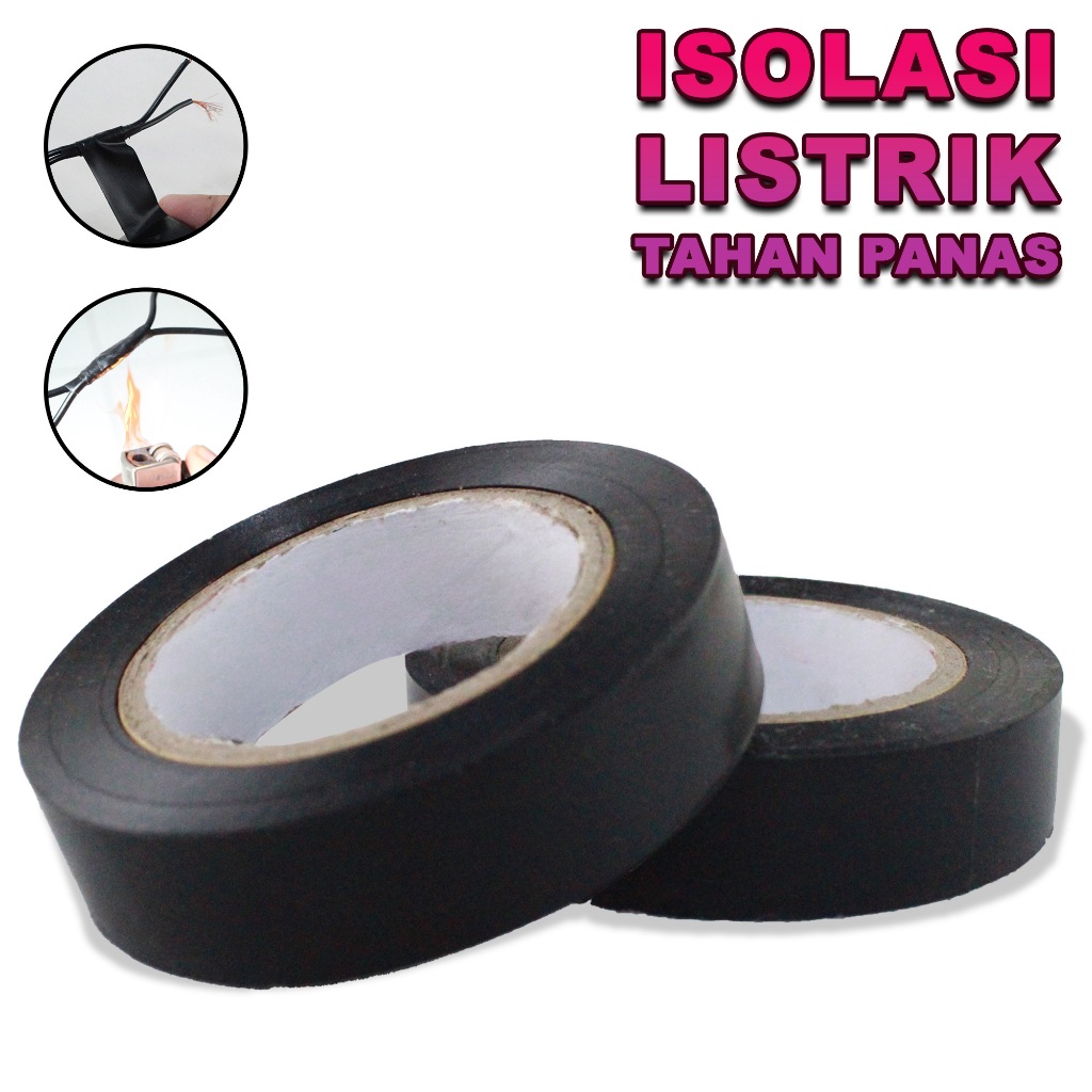 Jual Isolasi Listrik PVC Hitam Tahan Panas Electrical Tape Isolasi ...
