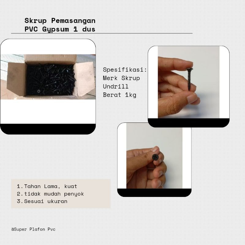 Jual skrup pemasangan pvc gypsum 1dus | Shopee Indonesia
