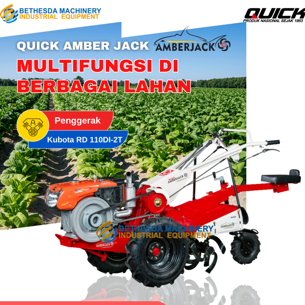 Jual Traktor Quick Amberjack Mesin Bajak sawah Kubota RD 110DI-2T ...