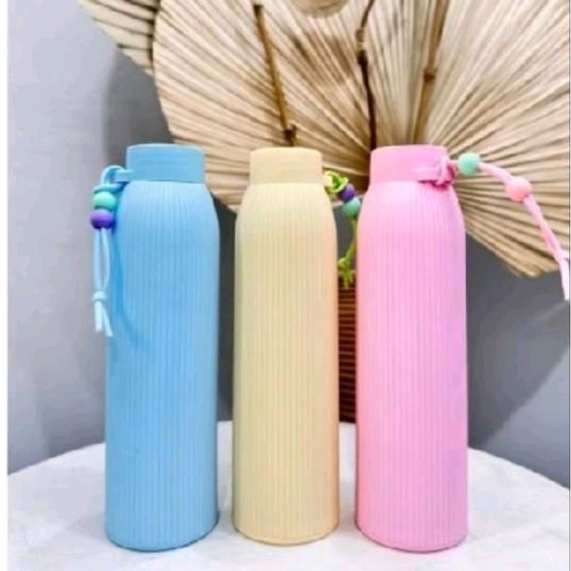 Jual B ( B107 ) BOTOL KACA MACAROON WARNA PASTEL 300 ML TANPA DUS ...