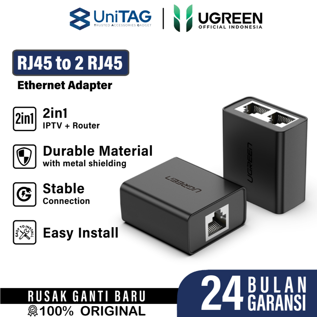 Jual UGREEN Adapter Ethernet RJ45 to 2 RJ45 Converter Ethernet Extender ...