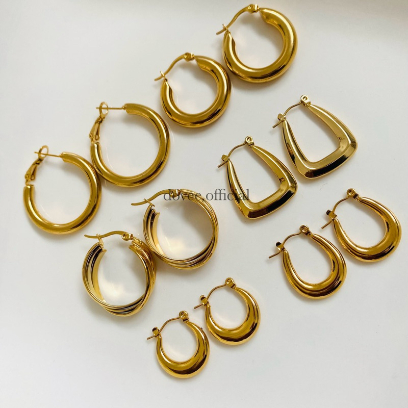 Jual TITANIUM Basic Hoop Earring | anting jepit besar big bold giwang ...