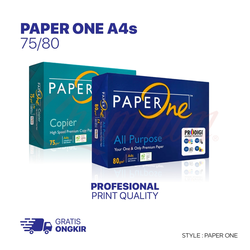 Jual PaperOne Kertas A4s 75 80 Gram - Kertas HVS 1Rim (500 lembar) Kertas Print & Fotocopy ...