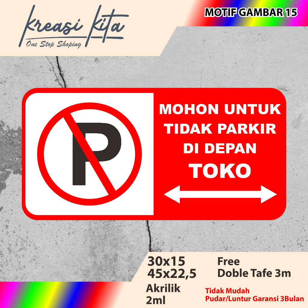 Jual AKRILIK DILARANG PARKIR TIPE 15 AKRILIK SIGNAGE CUSTOM | Shopee ...