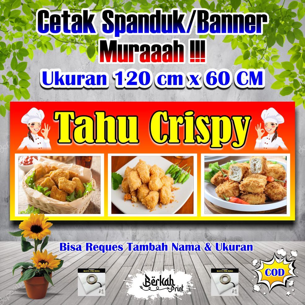 Jual Spanduk Banner Warung Krispy Ukuran 120 cm x 60 cm | Shopee Indonesia
