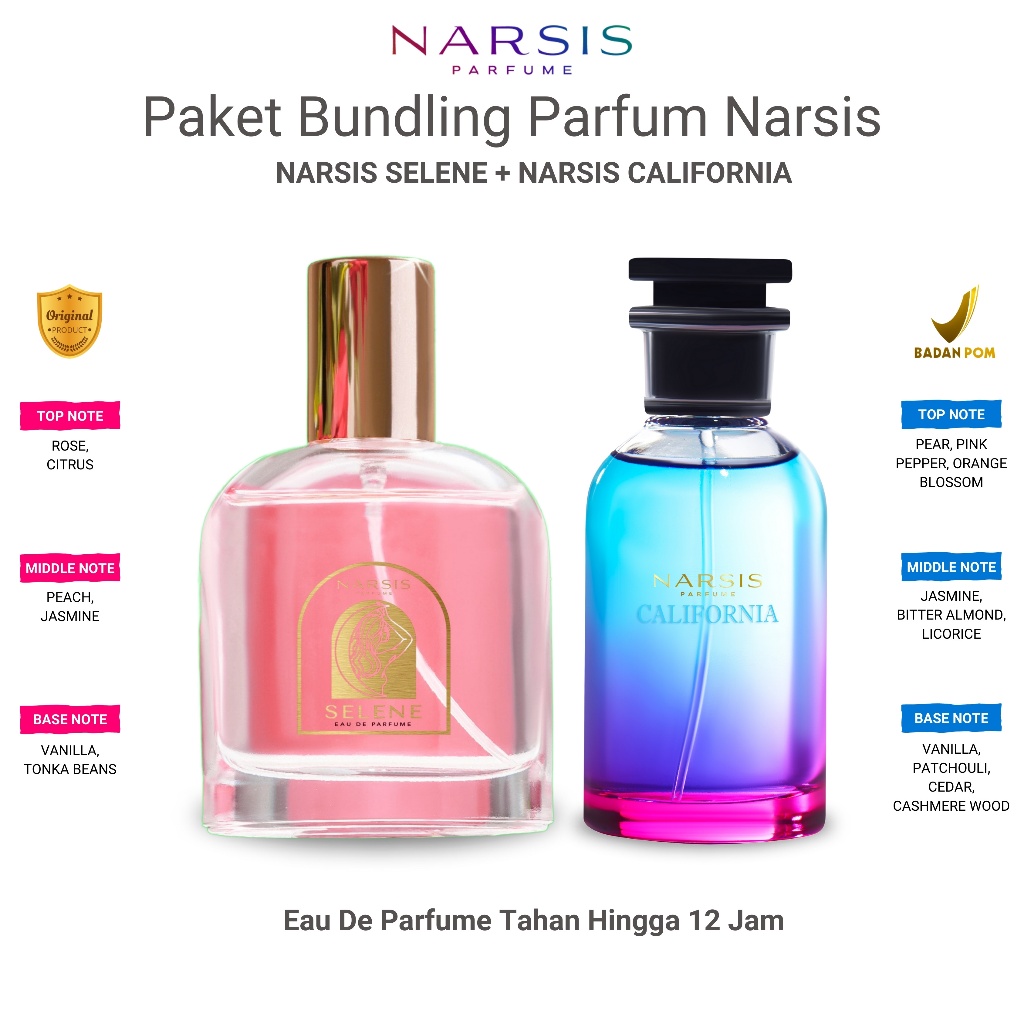 Jual BUNDLING PACKAGE NARSIS Selene Eau De Parfume + Narsis California ...