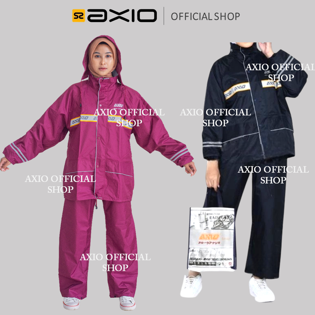 Jual Jas Hujan Pria Axio Original Bahan Lebih Tebal dan Halus Anti Rembes Series 882 | Shopee ...