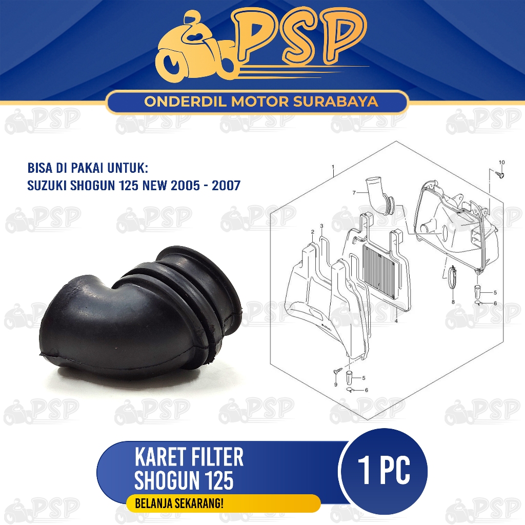 Jual Karet Filter Shogun 125 - Rubber Seat Saringan Udara Hawa CVT Join ...