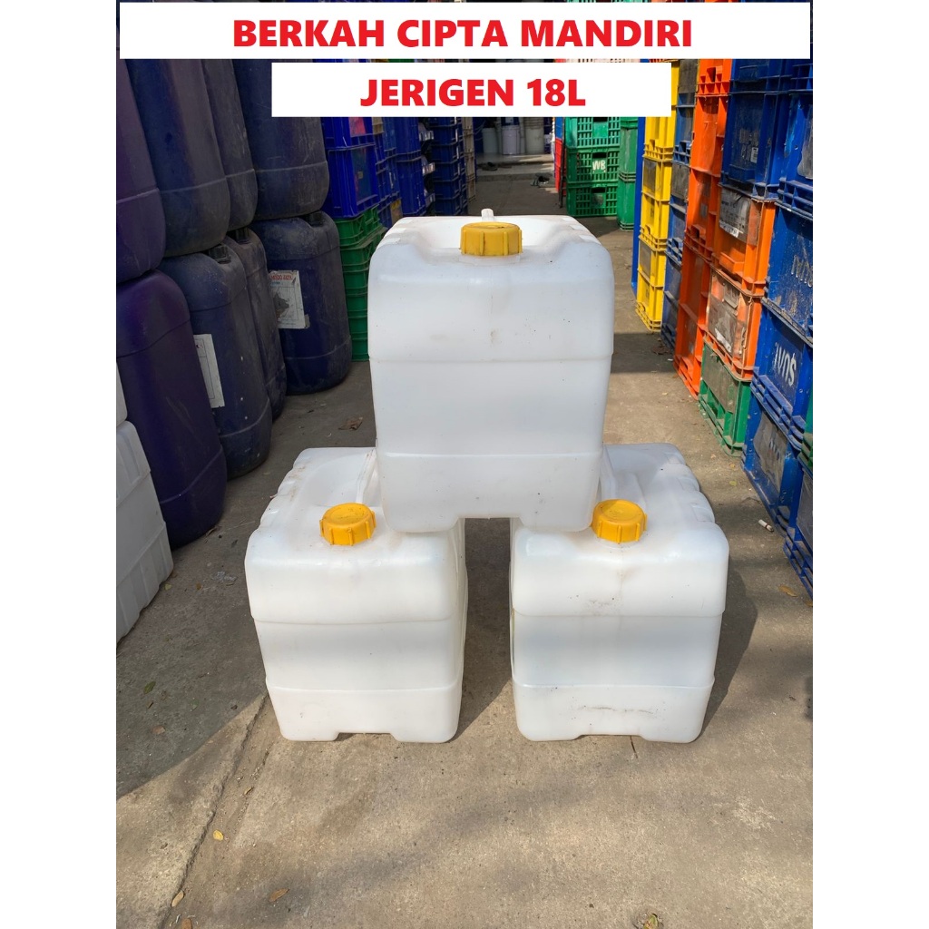 Jual Jerigen 18kg tempat bekas minyak Derigen 18l/ Drigen Putih 18 Liter | Shopee Indonesia